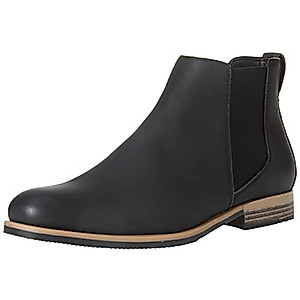 Amazon Essentials Men's Chelsea Boot, Black Faux Leather, 11