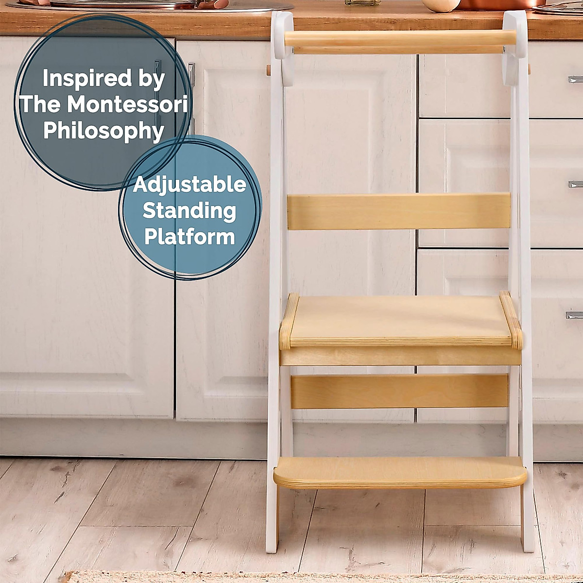 Foldable Learning Stool | Montessori Learning Stool for Toddlers | Folding Step Stool for Kids | Foldable Toddler Tower