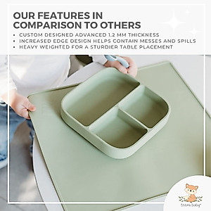 teemi baby Silicone Placemat for Kids | BPA-Free Non-Spill Design (Sand)