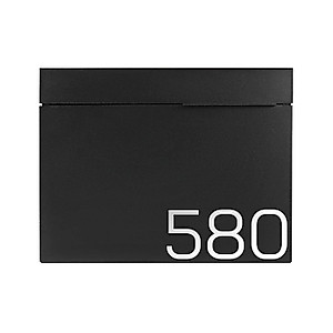 Movo Home Mailbox, Modern Wall Mounted (Herman (Black))