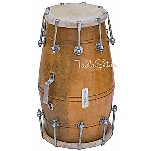 Maharaja Musicals Dholak Drum, Mango Wood, Bolt-tuned, Padded Bag, Spanner, Dholki Musical Instrument (PDI-104)