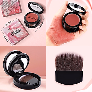 DE'LANCI Cream Blush for Mature Skin, Waterproof Blush for Cheeks, Up to 24H Makeup Blush Creamy Makeup for Olive Skin, Best Putty Blush Blendable Non-Greasy, Korean Face Blusher for Women (WINE 03#)