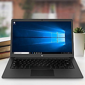 Ematic 14.1" Laptop PC with Intel Atom Quad-Core Processor, 4GB Memory, 32GB Flash Storage and Windows 10, Black (Ewt147), 14-14.99 inches