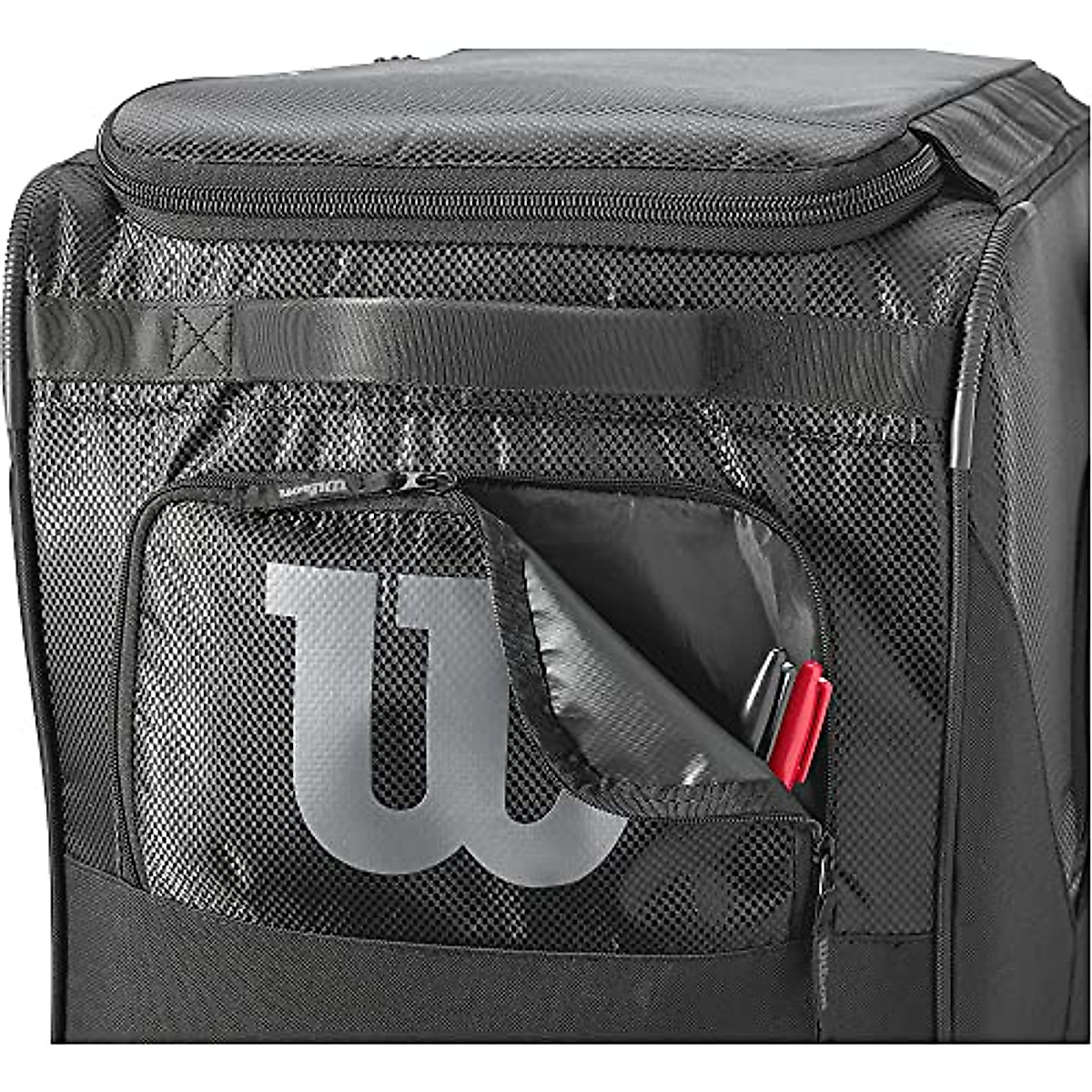 WILSON Ball Bucket Bag, Black, 27" L x 14.5" W x 20.5" H