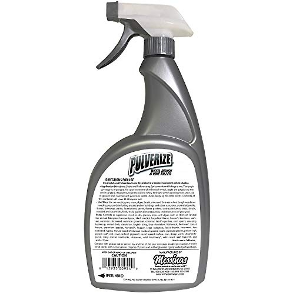 Messina Wildlife Pulverize PWBV-U-032 Weed, Brush & Vine Killer Spray - Fast Acting, Non-Staining Weed and Crabgrass Killer - 32 Ounce Trigger Spray Bottle