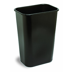 Continental 4114BN 41-1/4 Quart Commercial HDPE Trash Can, Rectangular, Brown