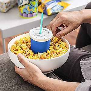 DOWAN Serving Bowls, Large Salad Bowls, 9.5" White Ceramic Pho Bowls for Kitchen, Entertaining, Side Dishes, Pasta, Dinner Parties, Kitchen Decor, Microwave & Dishwasher Safe, Easy Clean