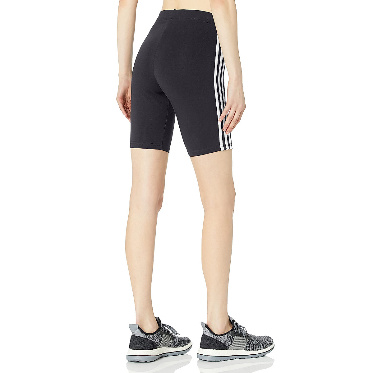 adidas Women's Essentials 3-Stripes Bike Shorts, Legend Ink/White, Small