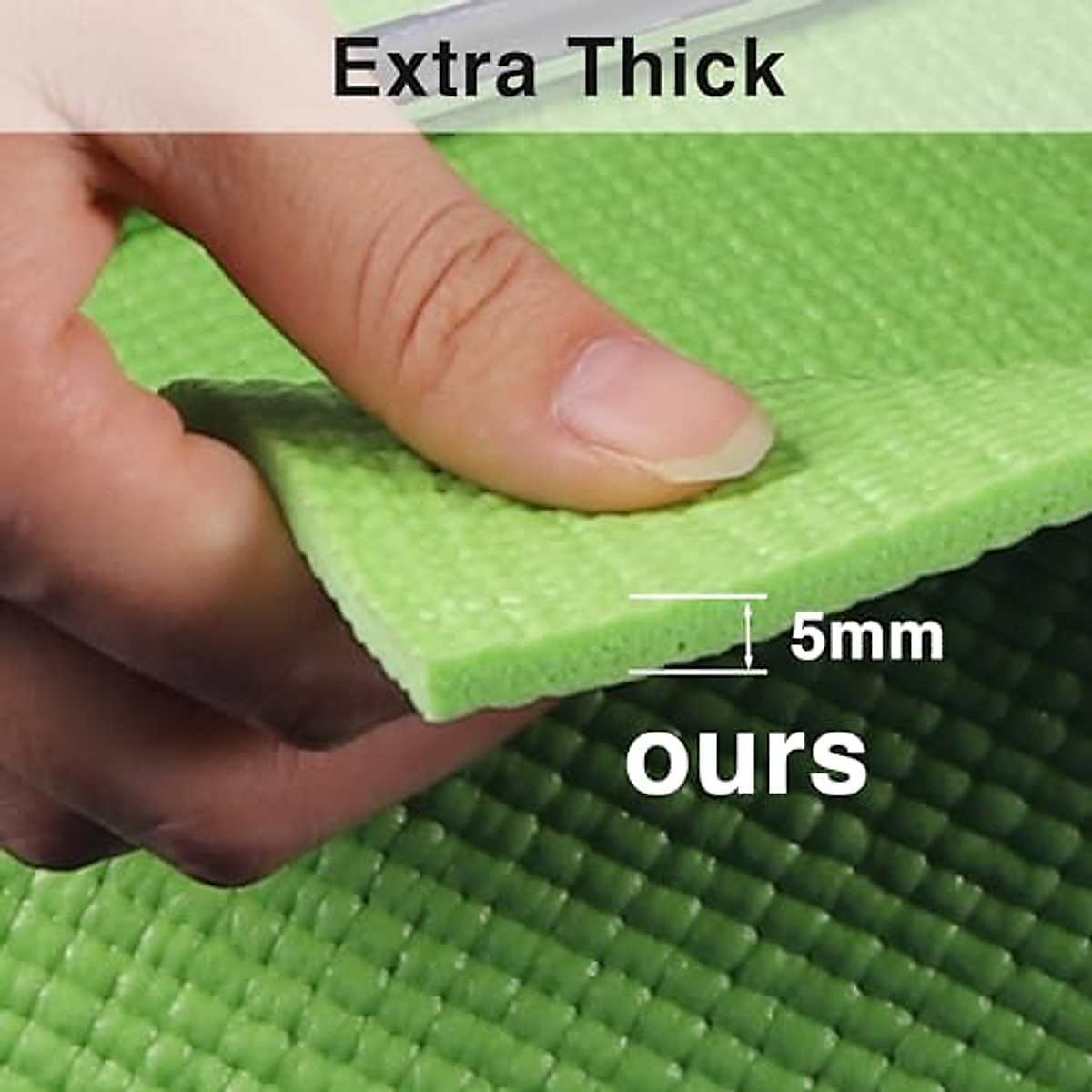 PABUSIOR Shelf Liner Non-Slip, 0.2in Thick, Strong Grip, 24 x 68 Inch, Easy to Cut Tools Drawer Liners for Under Sink, Cabinet, Green