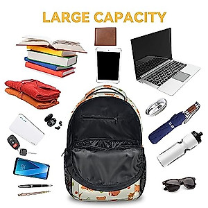 CUNEXTTIME Fox Backpack for Girls Boys, 16 Inch Orange Backpacks for School, Cute Lightweight Durable Bookbag for Kids