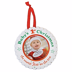 The Grandparent Gift Ceramic Photo Ornament, Baby's First Christmas