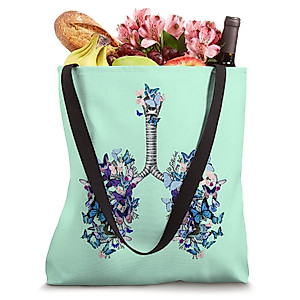 Human Lungs Floral Anatomy art with butterflies Tote Bag