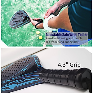 Senston Paddle Tennis Racket Carbon-Fiber Surface with EVA Memory Flex-Foam Core - Padel Racket with Carry Bag and Balls for Pop Tennis Beach Tennis.