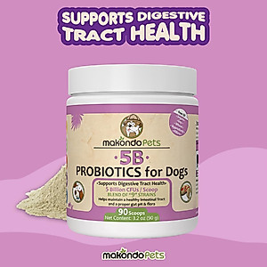 Probiotics for Dogs & Puppies–Extra Strength 9 Species, 5 Billion CFU per Scoop of Dog Probiotics and Digestive Enzymes for Dogs. Support Fiber for Dogs & Dog Allergy Relief– Powder Probiotic for Dogs