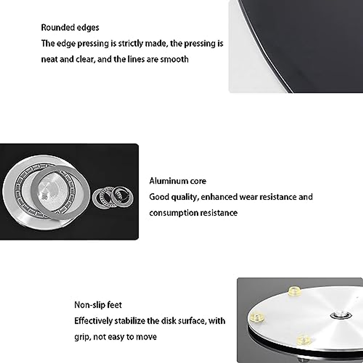 Dxcaicc Glass Turntable for Dining Table, Black Lazy Susan Table Top, Round Home Hotel Table Serving Turntable,90cm