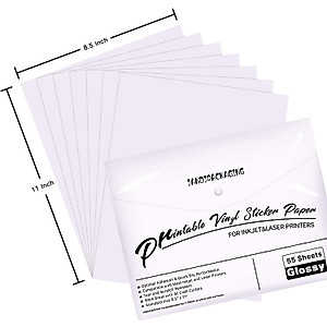 55 Glossy Waterproof Printable Vinyl for Inkjet/Laser