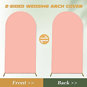Spandex Fitted Arch Backdrop Cover Chiara Arch Cover Backdrop Fabric,2-Sided Wedding Arch Cover for Wedding Ceremony Birthday Party Baby Shower Banquet Decoration(Dusty Rose, 3.3 x 6.6 ft)