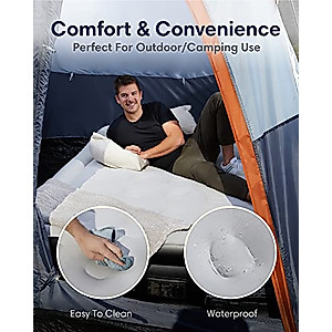 OlarHike Inflatable Queen Air Mattress with Built in Pump,18"Elevated Durable Air Mattresses for Camping,Home&Guests,Fast&Easy Inflation/Deflation Airbed,Black Double Blow up Bed,Travel Cushion,Indoor