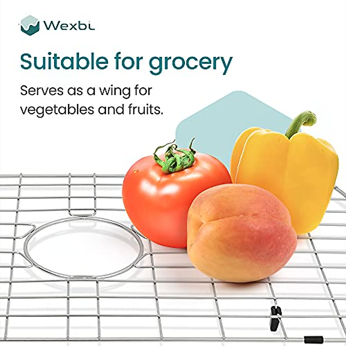 EUOTEO Kitchen Sink Bottom Grid Protector Drying Rack 2pcs Set - 13 5/8 in x 11 5/8 - Stainless Steel Protector with Draining Hole