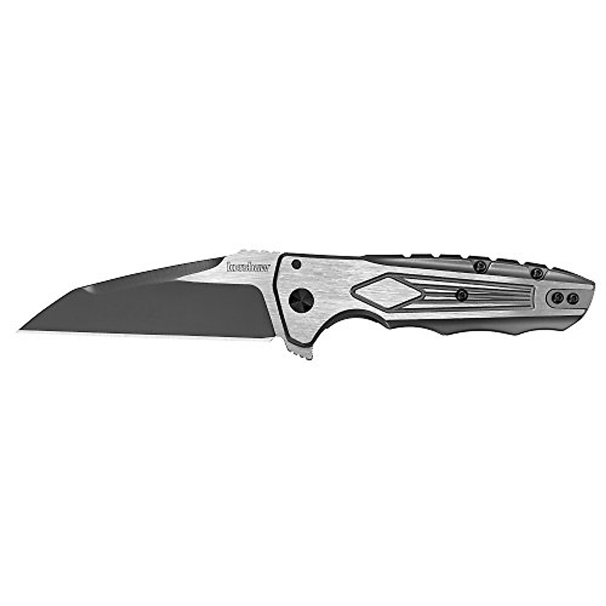 Kershaw Deadline Folding Pocket Knife (1087) 3.8 In. 8Cr13MoV Stainless Steel Blade with 2-Toned Handle, Features Reversible Deep Carry Clip and KVT Ball-Bearing Manual Opening System, 4.6 oz.,Grey, Small