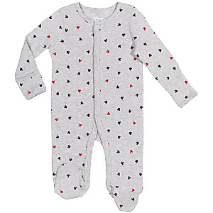 Disney Mickey Mouse Newborn Baby Boys Zip Up Sleep Play Coverall Bodysuits Pants Bibs and Hats 10 Piece 0-6 Months
