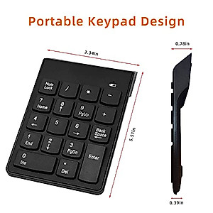 SMOOTHCLUE Wireless Number Pad, Numeric Keypad 10 Key USB Keyboard, Financial Accounting Numpad for Laptop,Notebook,PC,Desktop,Surface Pro