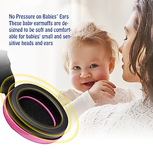 Dison Kids Noise Reduction Earmuffs, Baby Ear Protection Noise Cancelling Headphones Hearing Protection Earmuffs for Toddler (Pink)