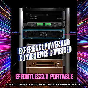 MUSYSIC Professional Power Amplifier 2 Channel – PA Power Peak Amplifier Output with ATR Technology – Banana Plug & Speakon Output XLR and TRS Input for DJs & Speakers - 9000 Watts
