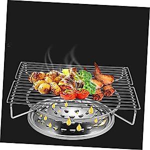 portable bbq grill，1pc Indoor Charcoal Grill Tabletop Gas Grill Outdoor Gas Burner Portable Barbecue Stove Steel Gas Grill Bbq Plate Bakeware Gas Stove Camping Stove Barbecue Stainless Steel Grill ( C