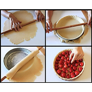 Rolling Pins for Baking Pizza and Dough, Hardwood Sturdy Handle Pasta Roller, Pizza Rolls Dough Roller, Kitchen Utensil Tools (31 in x 0.74 in)