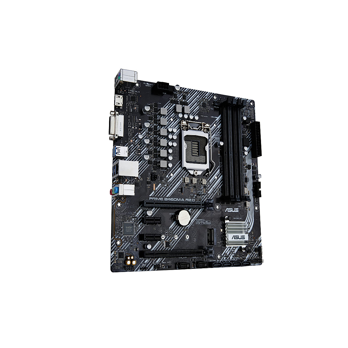 ASUS Prime B460M-A R2.0 Intel® H470 (LGA 1200) for Intel 11th gen & 10th Gen CPUs, 8 power stages, Intel® 1 Gb Ethernet, HDMI, DVI, M.2 slot, 4*SATA 6Gb/s, front USB 3.2 Gen 1, mATX motherboard