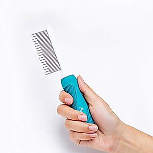 Pet Comb, Long and Short Teeth Comb for Dogs & Cats, Pet Hair Comb for Home Grooming Kit, Removes Knots, Mats and Tangles