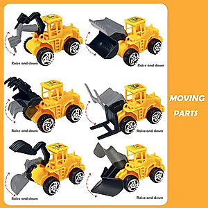 20-pieces mini construction vehicles Cake Decoration Set truck cake toppers construction birthday party supplies 6 PCS Construction Trucks Toys 5 Pieces Road Sign decorations