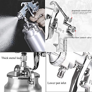 Professional Siphon Feed Spray Gun - 1.8mm Nozzle for Spraying Oil-Based or Latex Paints, with Cleaning Kits and Cup