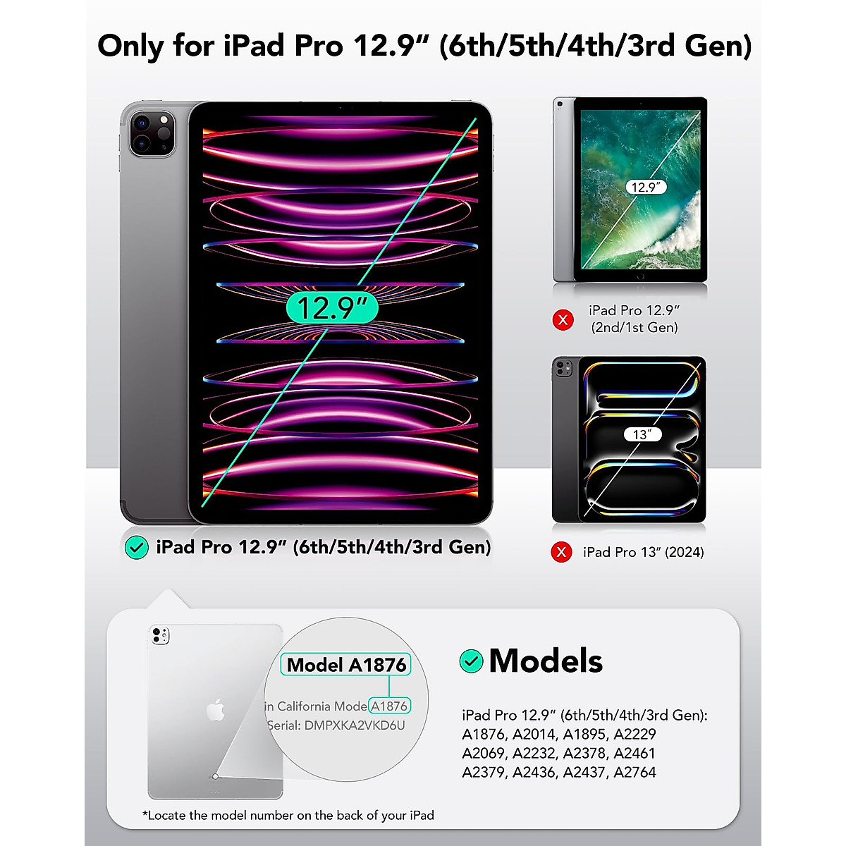 ESR for iPad Pro 12.9 Inch Paper-Feel Magnetic Screen Protector 6th/5th/4th/3rd Generation (2022/2021/2020/2018), Write and Draw Like on Paper, Detachable and Reusable, Matte Finish