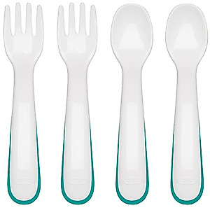OXO Tot Plastic Fork & Spoon Multipack - Teal , 4 Piece Set (Pack of 1)