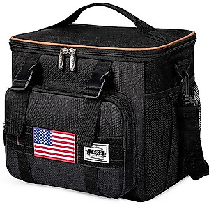 Lekesky Lunch Bag for Men Work Insulated Tactical Lunchbox Heavy Duty Lunch Cooler Bags Adults Office 24-can (15L), Black