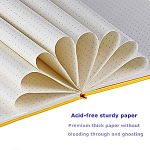 5 Pack Journal Notebooks, Taotree Yellow Classic Ruled Writing Notebook, Hard Cover PU Leather, 120gsm Premium Thick Paper, Inner Pocket, 128 Pages, 5"×8.3" for Office Business Supplies