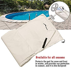 Pool Roll Cover Air Swimming Lightweight Beige Open Dustproof Waterproof Pool Protector for Outdoor Heavy Duty Garden(M550*96cm)