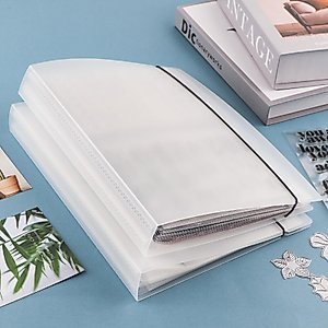 Briartw 5 Pack Large Storage Book,Sticker Photo Storage Album,Stamp Cutting Dies Storage Book Organizer Folder with 80 Pockets/20 Pages,double-sided Design,4 Pockets Each Page
