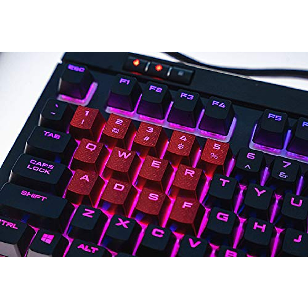 13 Keys Non-Slip Backlit keycaps Gaming Performance FPS MOBA Key Caps OEM Profile for Corsair K70 RGB K95 K65 K68 K63 K100 Mechanical Gaming Keyboards DIY Replace (Red)