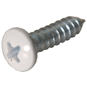 The Hillman Group 80255 10-Inch x 2-Inch Pan Head Phillips Sheet Metal Screw, 50-Pack, White
