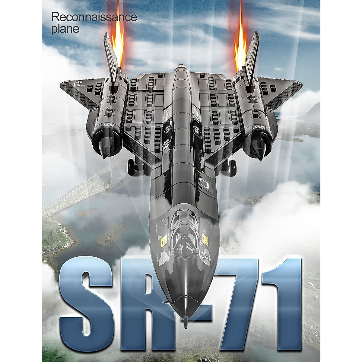 SEMKY Military Series SR-71 Reconnaissance Aircraft Jet Blackbird Air Force Building Block Set (183 Pieces) -Building and Military Toys Gifts for Kid and Adult