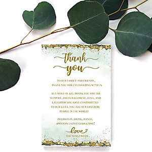 TENTADO 50 Wedding Thank You Place Cards, Thank You Table Sign, Wedding Reception Thank You Cards, Perfect for Table Centerpieces and Wedding Decorations, 4X6 inch.
