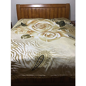 HomeABC 3D Rose Print Bedding Set Cover Sets Queen Size Yellow