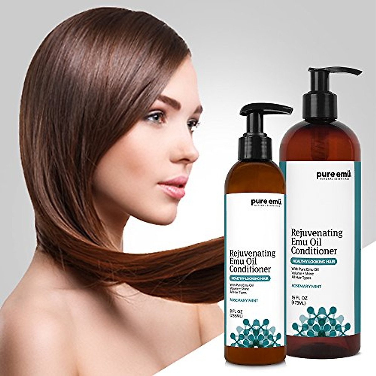 Pure Emu Deep Cleansing Emu Oil Shampoo: Infused With Pure, Fully Refined Emu Oil | Alcohol Free, Paraben-Free, SLS-Free | Convenient Pump Dispenser (Refreshing Rosemary Mint), 16 fl oz