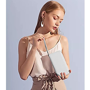 BROMEN Women Handbag Designer Leather Hobo Handbags Grey and Women Wallets Grey Bundle