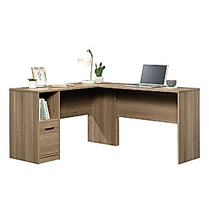 Sauder Beginnings L-Shaped Desk, L: 51.02" x W: 59.06" x H: 28.50", Summer Oak Finish