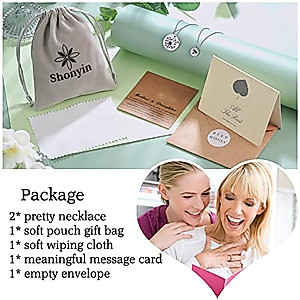 Shonyin Mother Daughter Necklace Set for 2 Matching Dandelion Mommy and Me Jewelry Back to Sch Mothers Day Birthday Christmas Gift for Mom from Daughter Present Stocking Stuffers for Mom