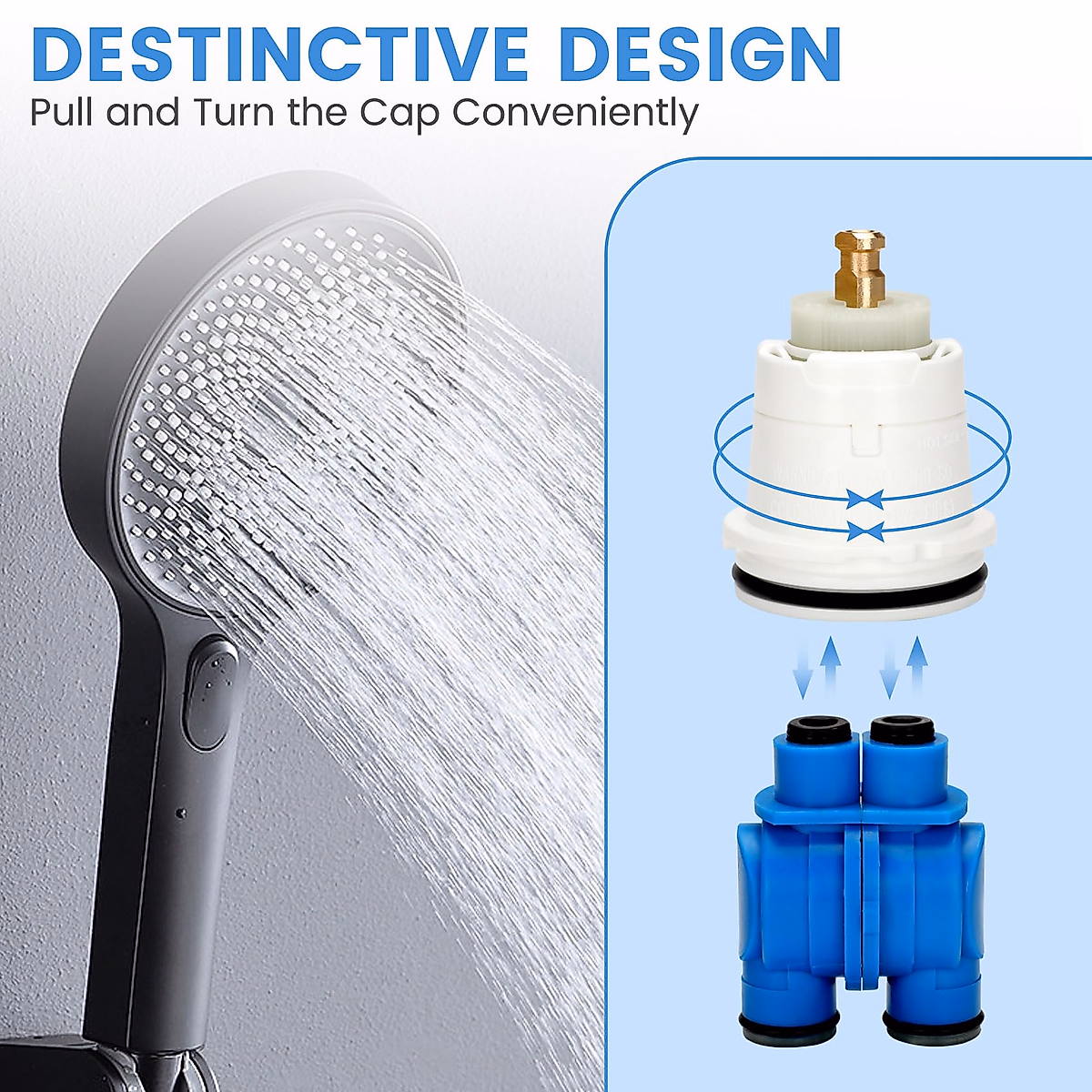 RP19804 Shower Cartridge Compatible with Delta Faucet 1300/1400 Series Tub and Shower Valves, RP19804 Cartridge Replacement Fits Select Monitor Valves 1993-2007 (1 PCS)